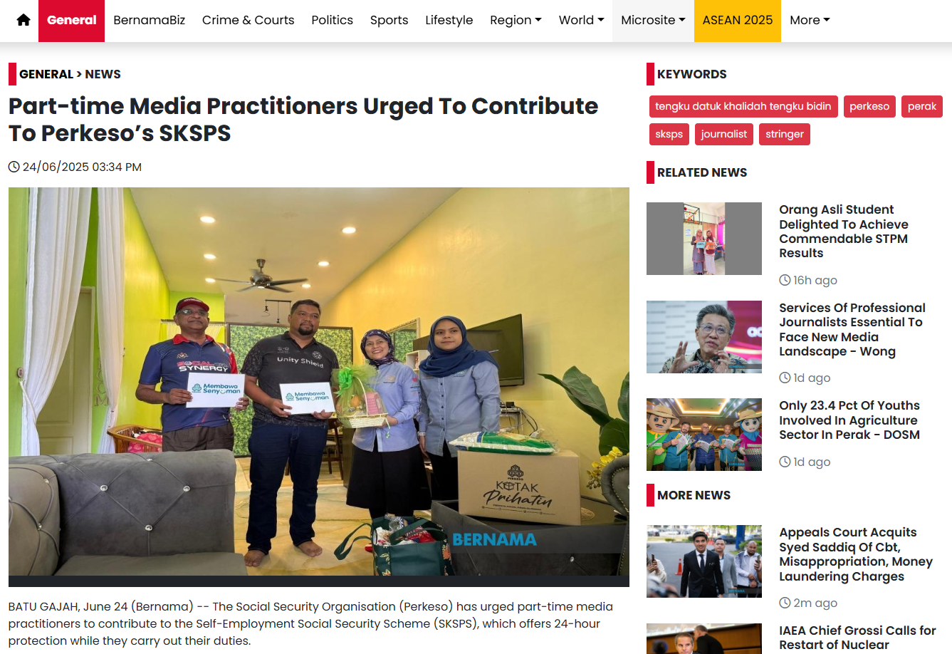 Part-time Media Practitioners Urged To Contribute To Perkeso’s SKSPS – MPI